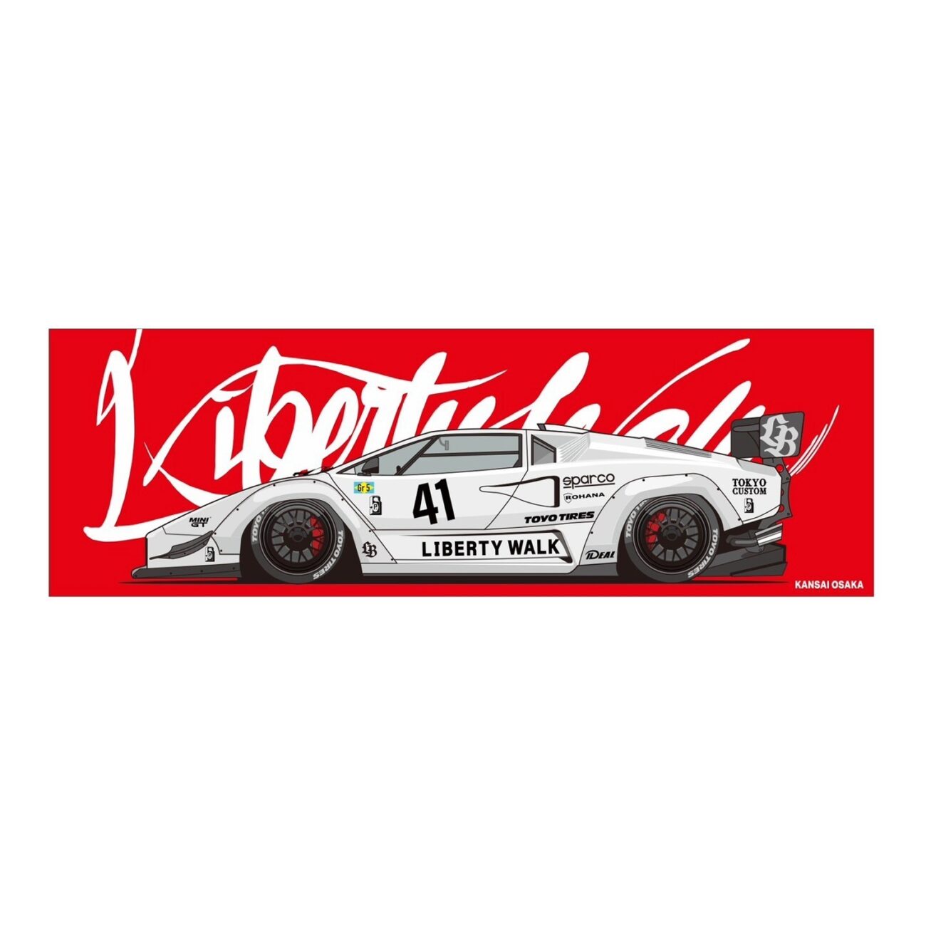 Liberty Walk KANSAI OSAKA Box Sticker Countach - LB-ONLINE OSAKA STORE ...